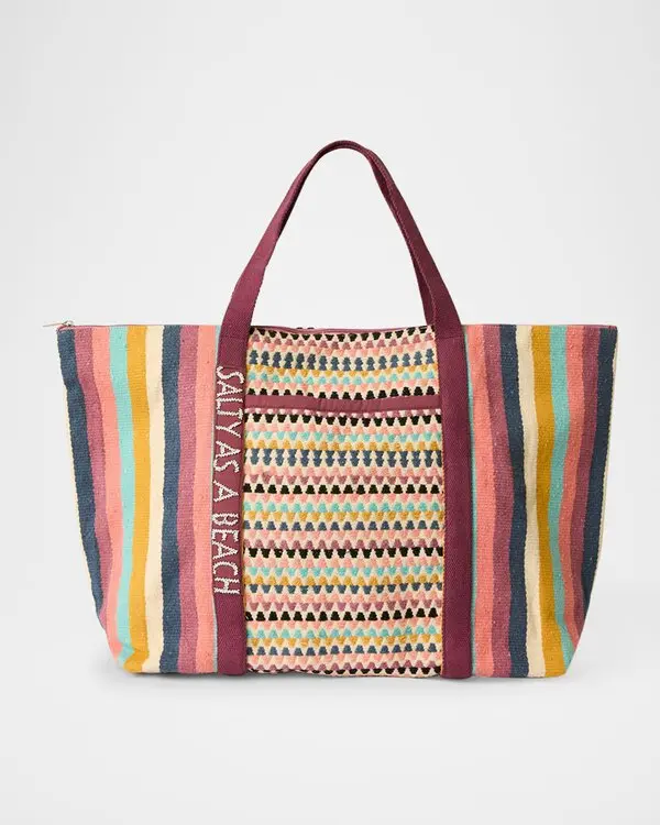 BTB LOS ANGELES Striped Canvas Tote Bag