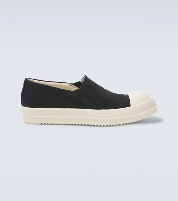 Rick Owens Boat Coated Denim Slip-on Sneakers