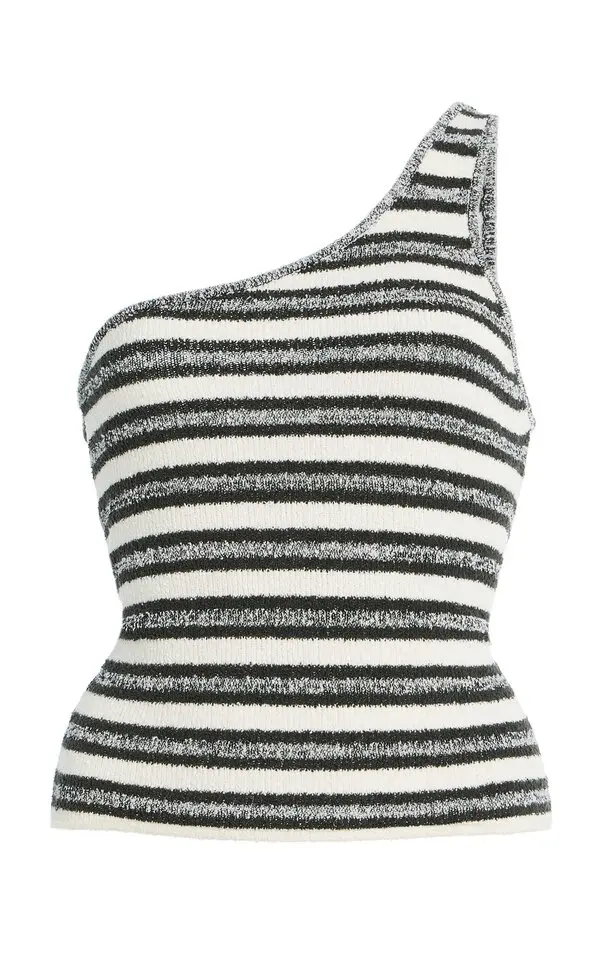 ZULU & ZEPHYR One-shoulder Textured Knit Top