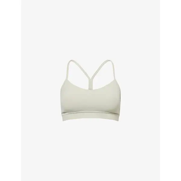 Lululemon Flow Y Nulu Scoop-neck Stretch-woven Sports Bra - Fog Green