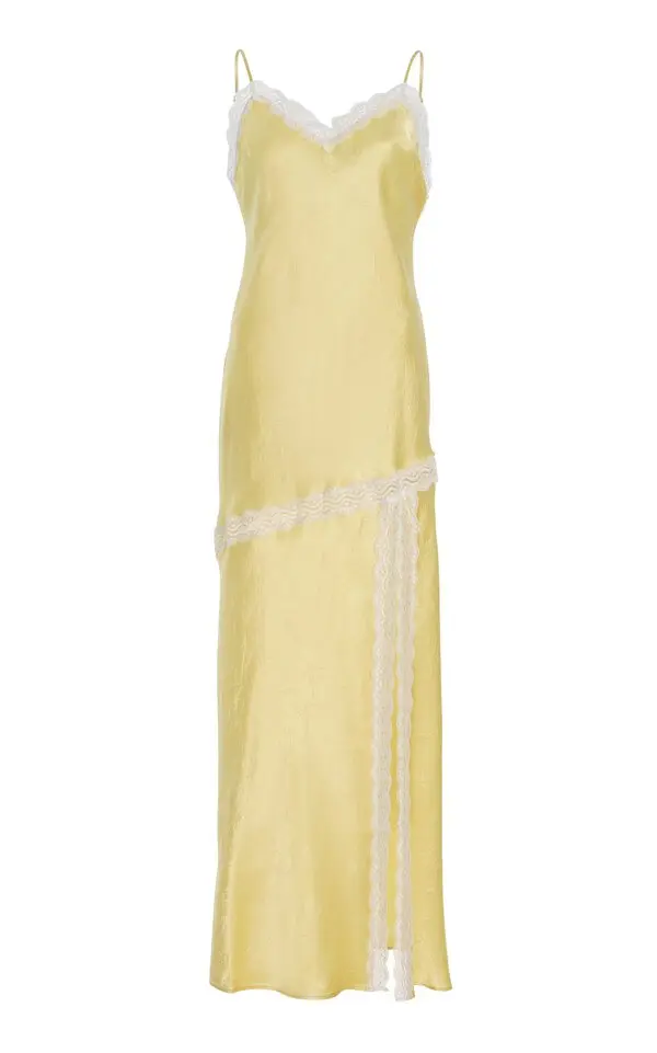 THIRD FORM Lace-detailed Satin Midi Slip Dress