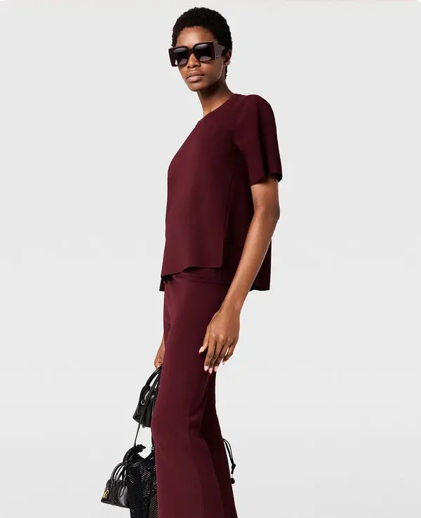 Stella McCartney Compact Knit Short-sleeve T-shirt - Bordeaux