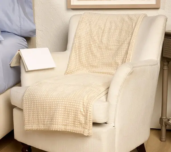 HOME REFLECTIONS As Is Gingham Velvetplush 60x70 Throw