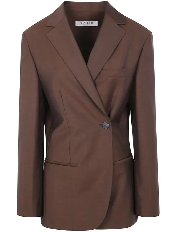 RÓHE Dual Tone Pique Overlap Suit Jacket