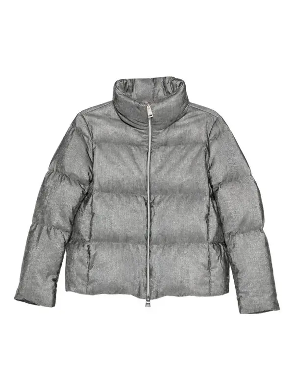 Herno Velvet Short Down Jacket - Light Grey