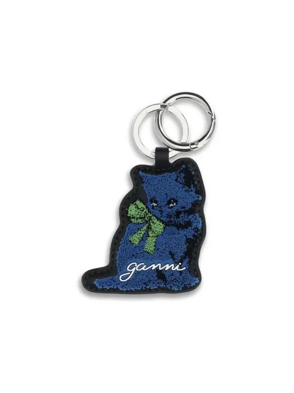GANNI Kitty Keychain - Blue