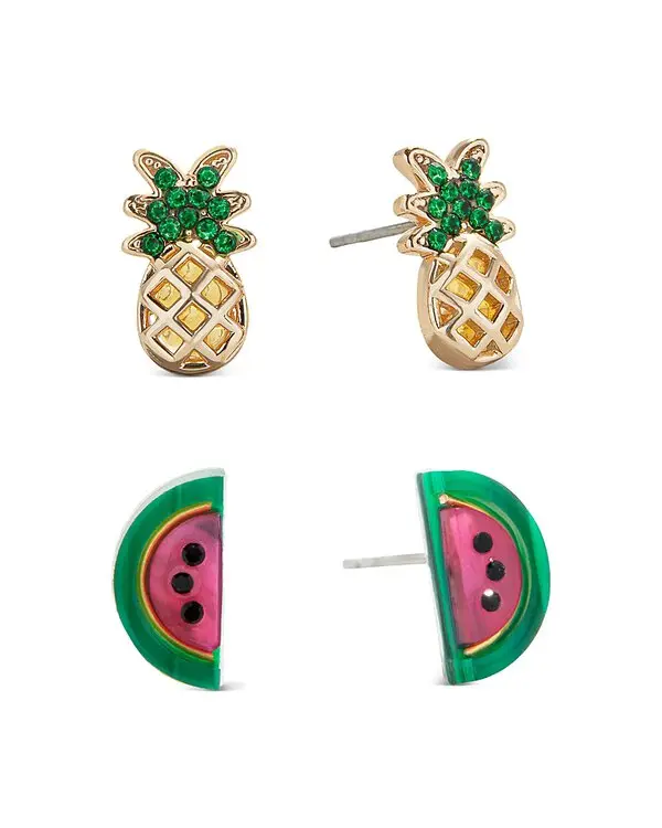 Baublebar Pave Pineapple And Watermelon Slice Stud Earrings - Multi