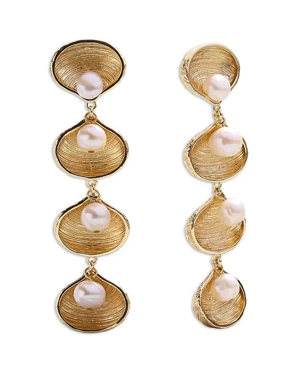 Baublebar Margaret Shell & Cultured Freshwater Pearl Statement Earrings