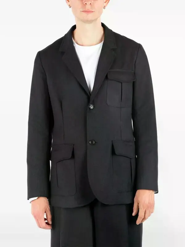 SOCIETE ANONYME Patch-pocket Two-button Blazer - Black