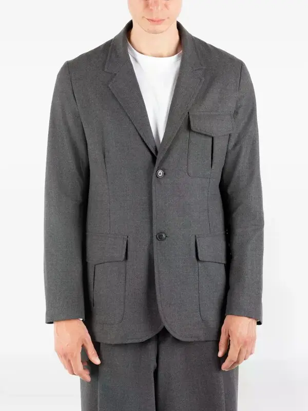 SOCIETE ANONYME Patch-pocket Two-button Blazer - Grey