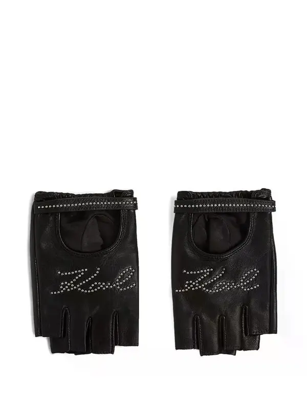 Karl Lagerfeld Stud-embellished Fingerless Gloves