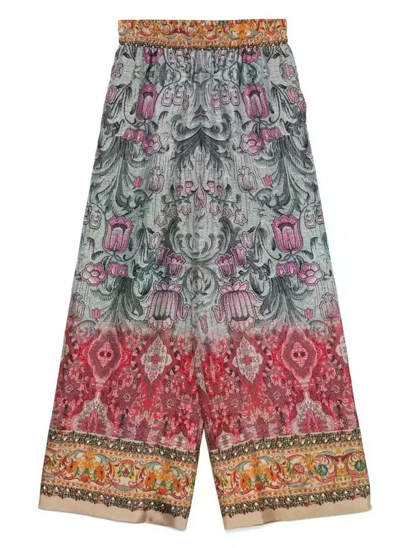 PIERRE-LOUIS MASCIA Floral-print Silk Trousers