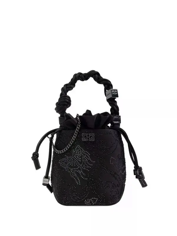 GANNI Braided-handle Crystal-embellished Bucket Bag