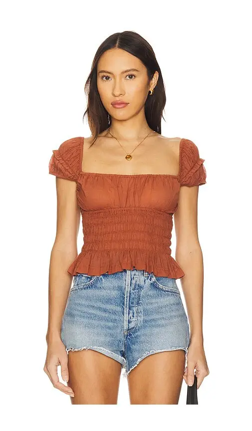 Free People Sweet On You Crop - Maple Syrup