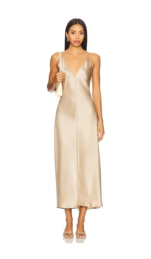 LESET Barb Slip Dress - Sand