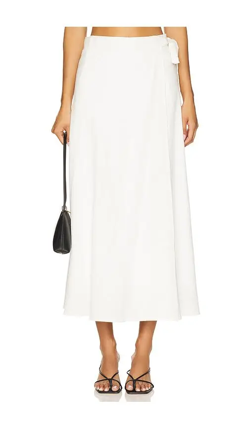 BOBI Linen Blend Wrap Skirt