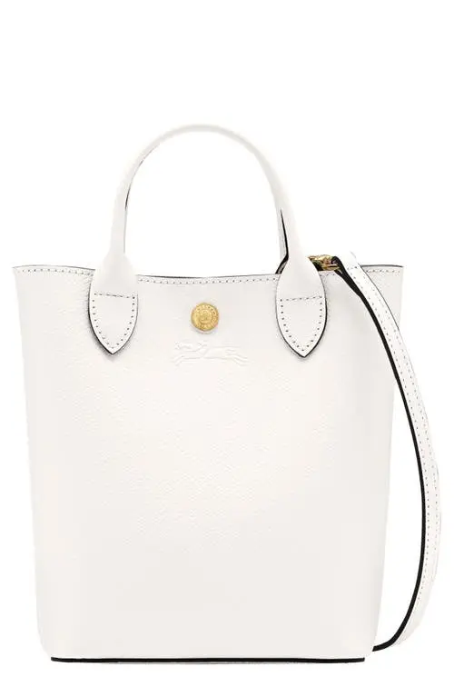 Longchamp Leather Top Handle Tote - White