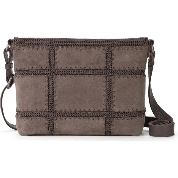 THE SAK Melrose Leather Crossbody Bag - Mushroom Suede Patch