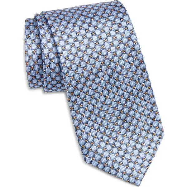 Nordstrom Polka Dot Silk Neck Tie - Light Blue