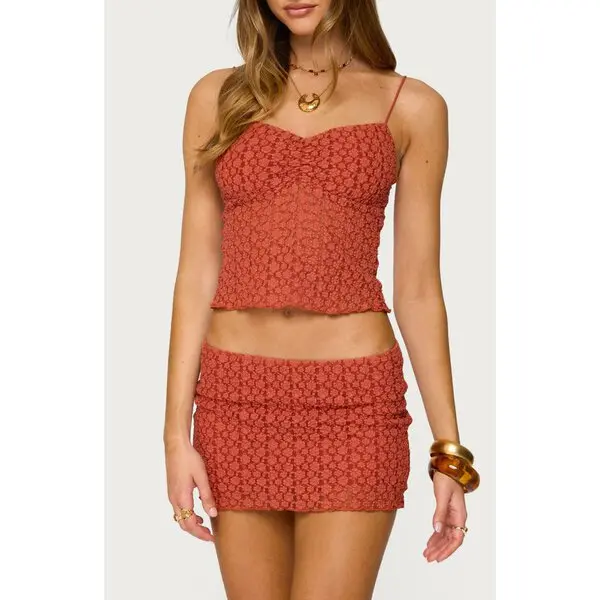 EDIKTED Textured Floral Tank