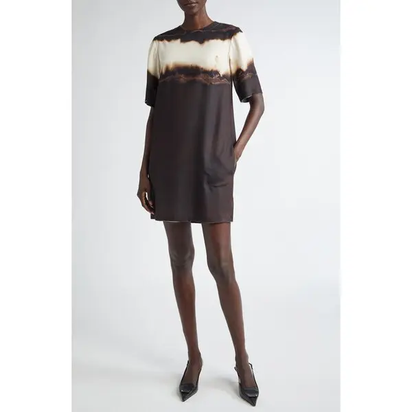 JASON WU Burned Stripe Short Sleeve T-shirt Dress