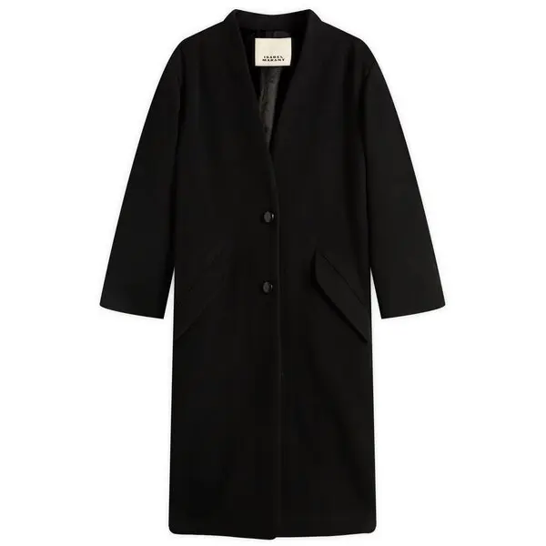 Isabel Marant Florane Long Wool Coat - Black