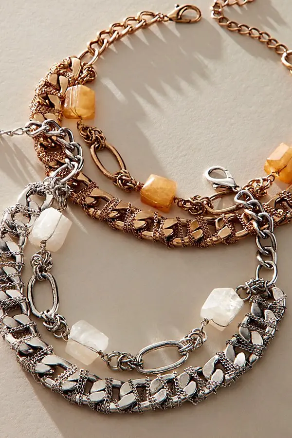 Free People Thatcher Choker - Gold/topaz
