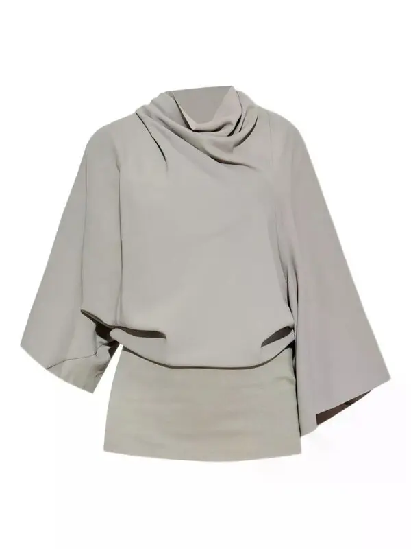Rick Owens Draped Cowl-neck Top - Grey