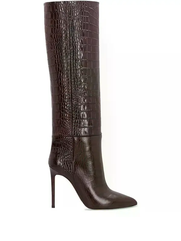 Paris Texas 85mm Crocodile-embossed Knee-high Boots