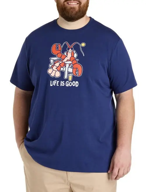 LIFE IS GOOD Big & Tall Lobster Graphic Tee - Navy