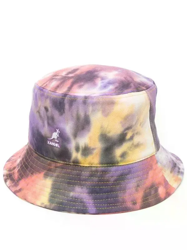 KANGOL Embroidered-logo Tie-dye Bucket Hat