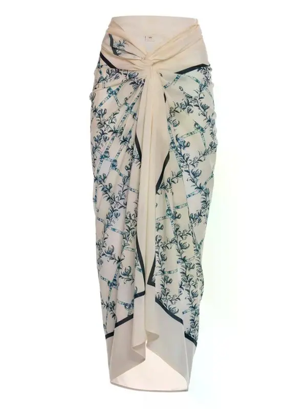 Agua Bendita Floral-print Sarong - White