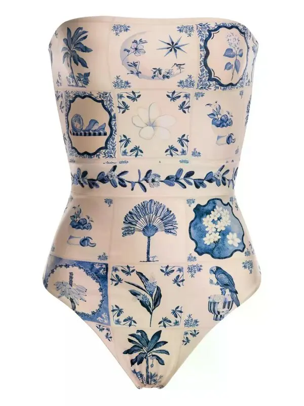 Agua Bendita Ilusión Wild Strapless One-piece Swimsuit - White
