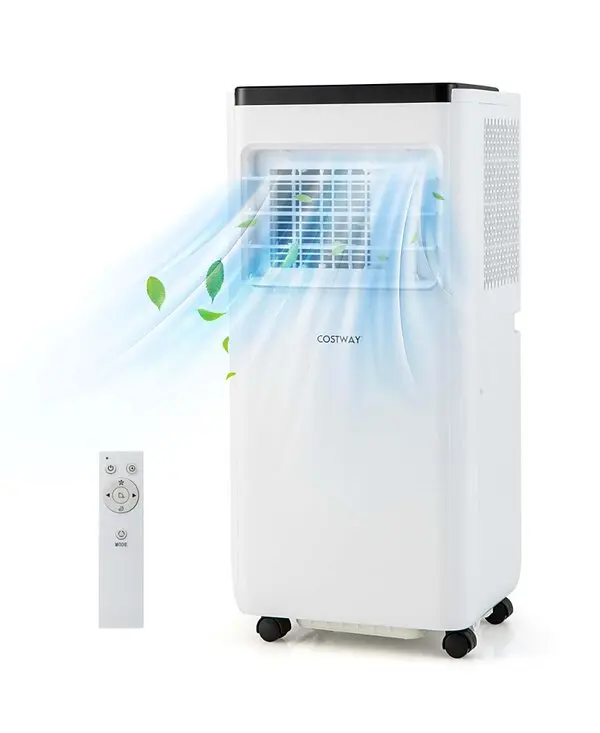 COSTWAY 8000 Btu Portable Air Conditioner Cools Up To 250 Sq. Ft With Fan & Dehumidifier 5000 Btu