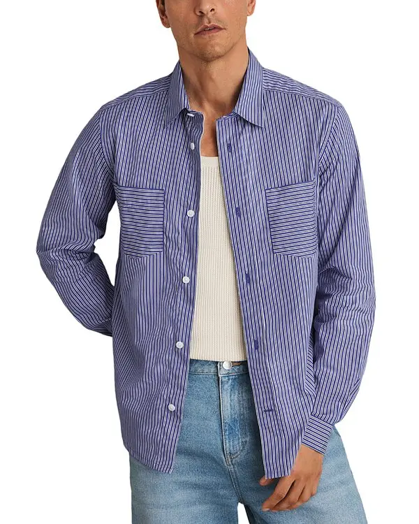 REISS Hendrixon Regular Fit Striped Poplin Shirt