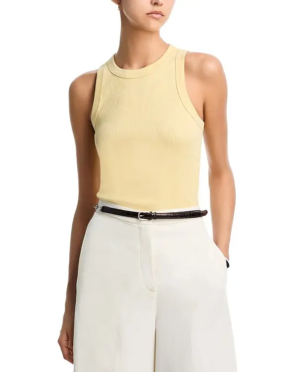 Veronica Beard Jordyn Cropped Tank Top - Chamomile