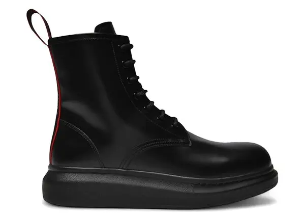 Alexander McQueen Hybrid Lace-up Chelsea Boot - Black/red
