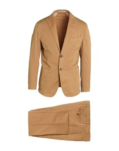 CC COLLECTION CORNELIANI Suit Sand Size Cotton, Elastane