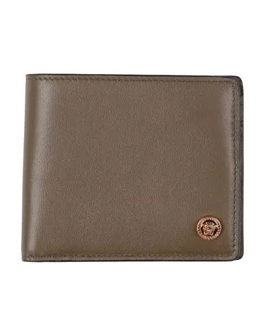 Versace Wallet Khaki Cow Leather