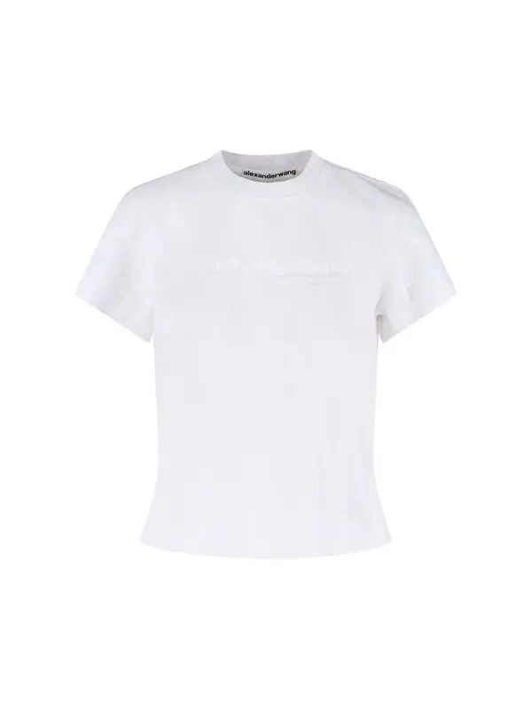 Alexander Wang Cotton Shrunken Logo T-shirt - White