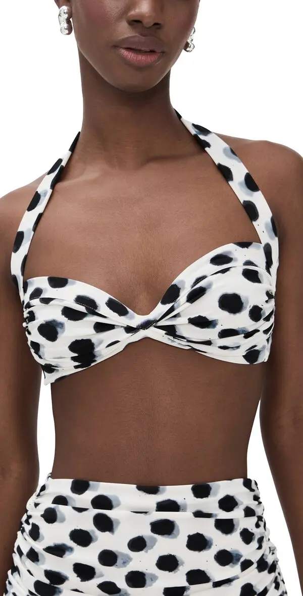 Norma Kamali Bill Bra Bikini Top - Paint Dots