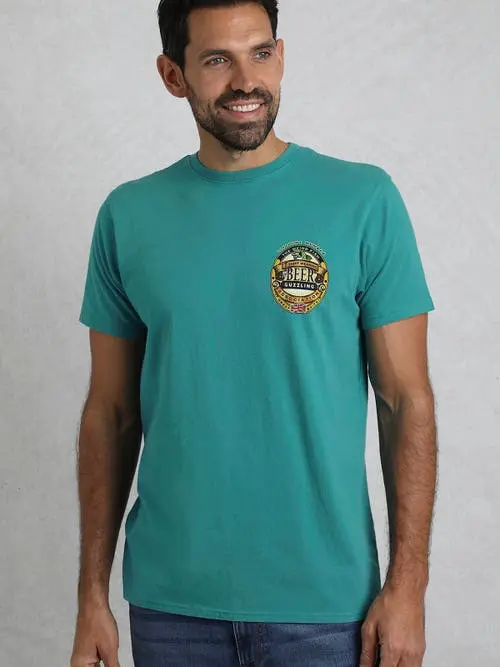 WEIRD FISH Beer Guzzling Back Print Artist T-shirt - Viridis
