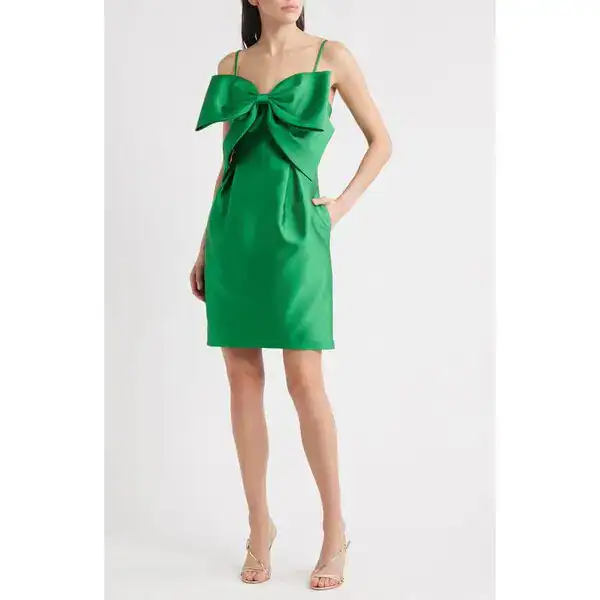 sachin and babi light blue dress Wrap Cocktail Short Green Dress | concept A trois main image 0