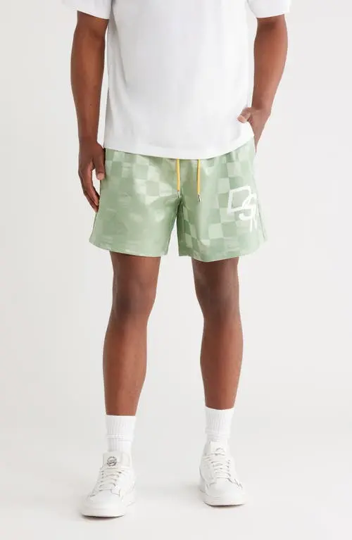 DIET STARTS MONDAY Checkered Shorts - Sage