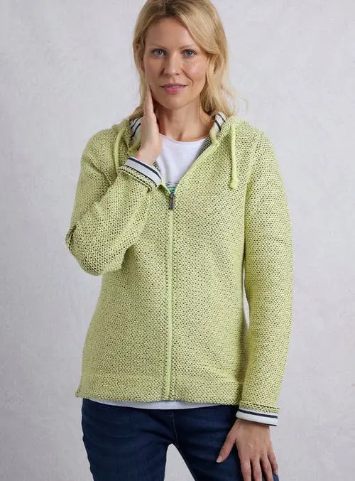 WEIRD FISH Chicoa Full Zip Macaroni Hoodie - Celery