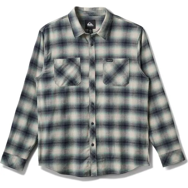 Quiksilver Terrace Ombre Check Stretch Flannel Button-up Shirt - Moonstruck