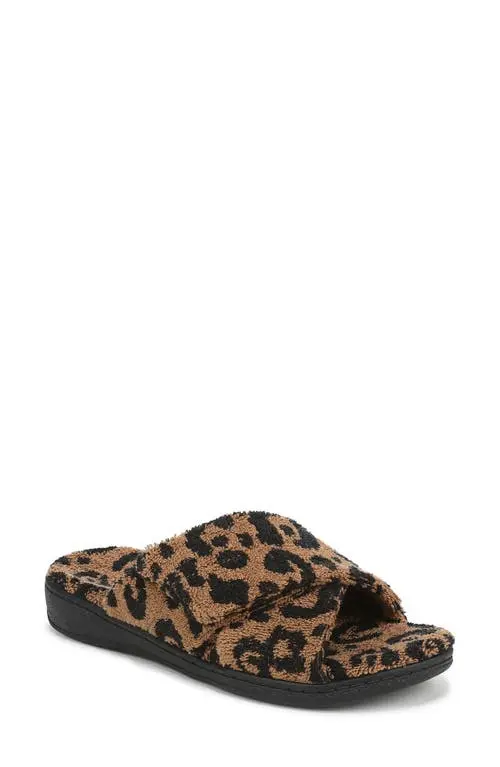 Vionic Relax Ii Plush Slide Sandal - Brown Multi