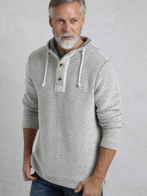 WEIRD FISH Bakersfield Button Neck Macaroni Hoodie