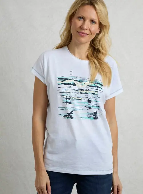 WEIRD FISH Beach Run Graphic T-shirt - White