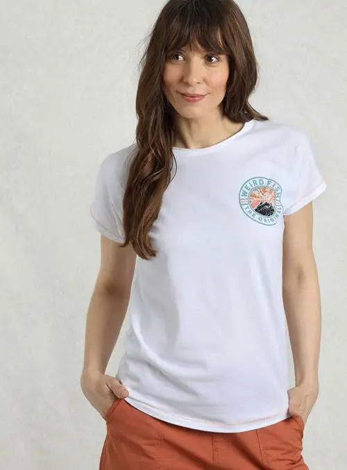 WEIRD FISH Sunset Summit Graphic T-shirt - White